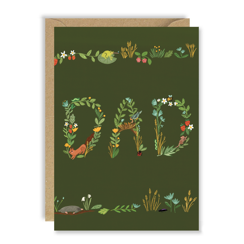 Green Floral Dad card – Pencil Me In